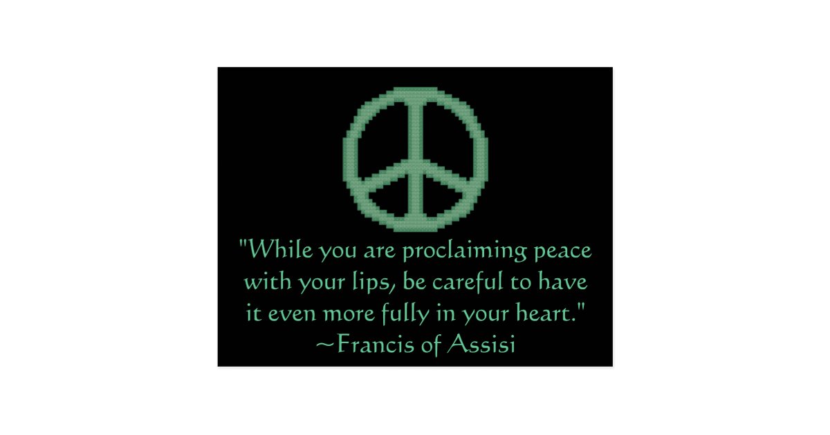 St Francis Of Assisi Peace Quote Postcard Zazzle