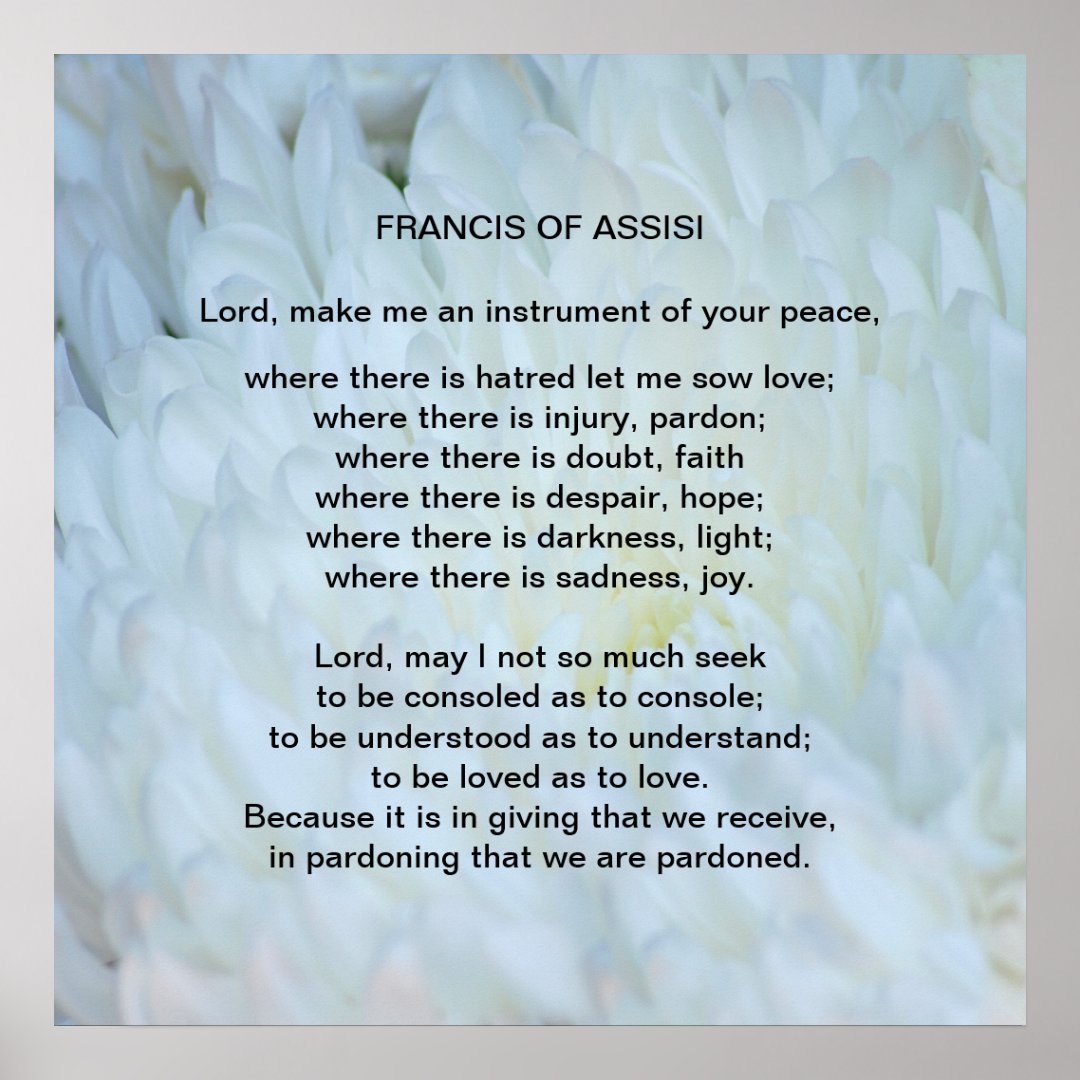 St Francis of Assisi prayer Poster | Zazzle