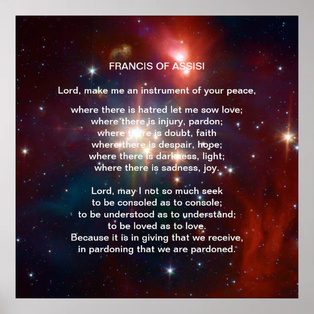 St Francis of Assisi prayer Poster | Zazzle