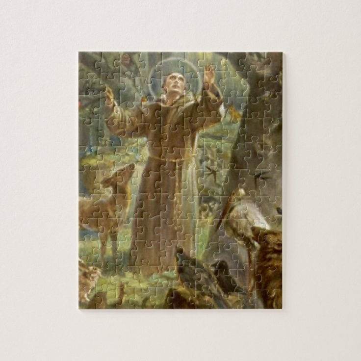 St. Francis of Assisi Preaching to the Animals Jigsaw Puzzle | Zazzle