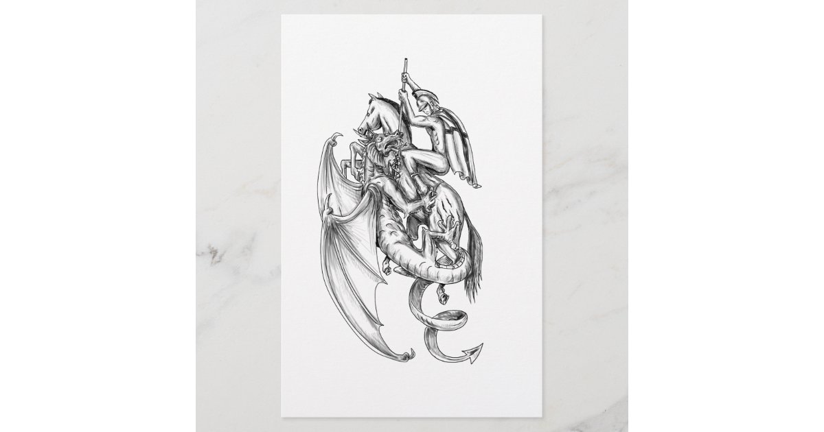 St George Slaying Dragon Tattoo | Zazzle