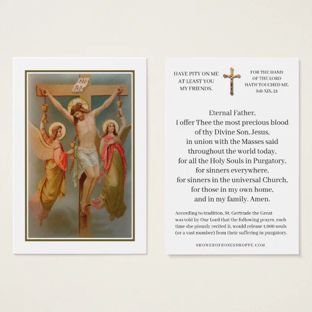 St. Gertrude Precious Blood Jesus Prayer Holy Card | Zazzle