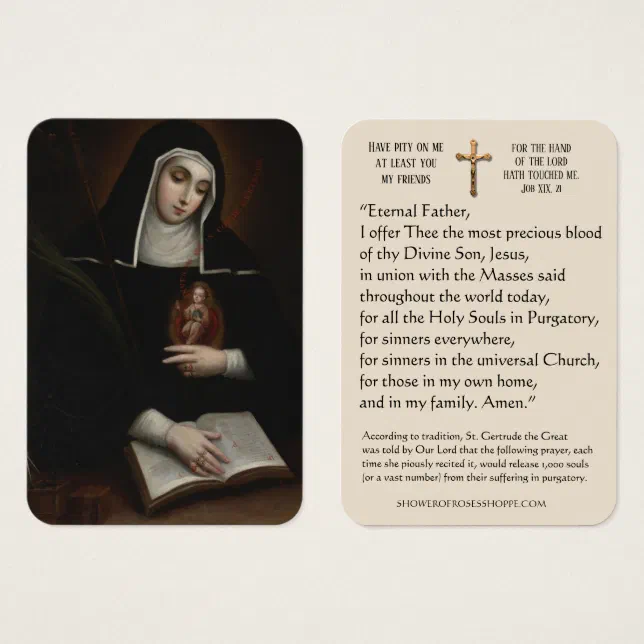 St. Gertrude the Great Purgatory Prayer Holy Card | Zazzle