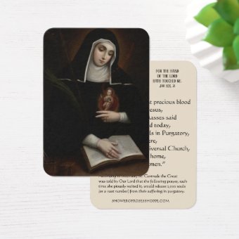 St. Gertrude the Great Purgatory Prayer Holy Card | Zazzle