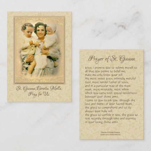 St. Gianna Beretta Molla Catholic Prayer Holy Card | Zazzle