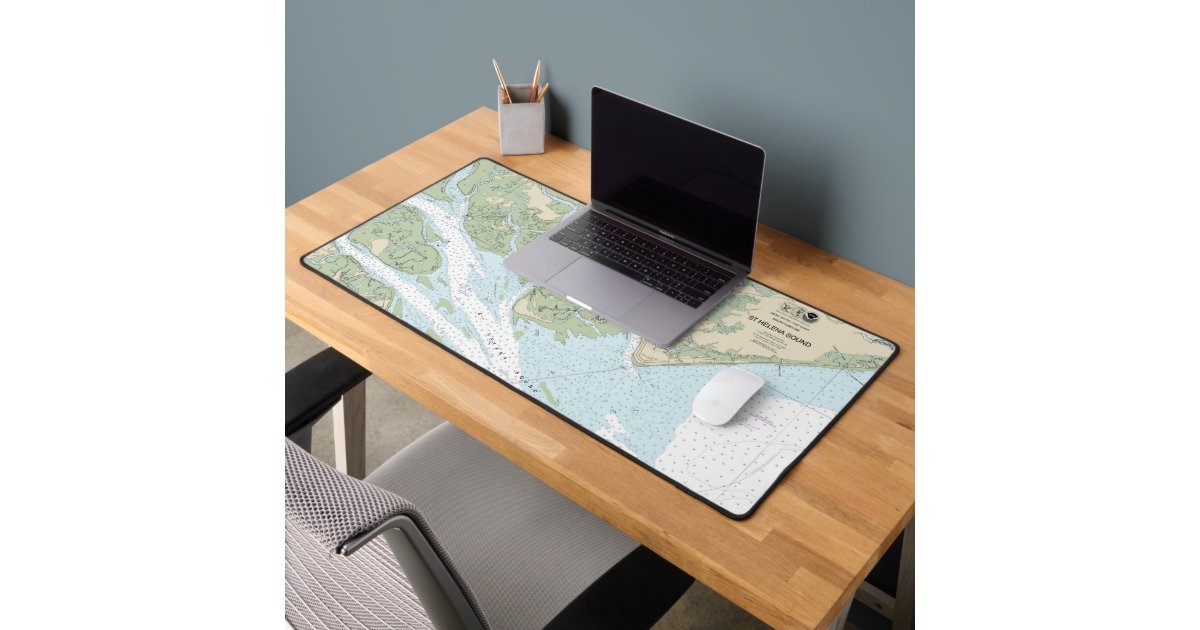 St Helena Sound Nautical Chart 11517 Desk Mat | Zazzle