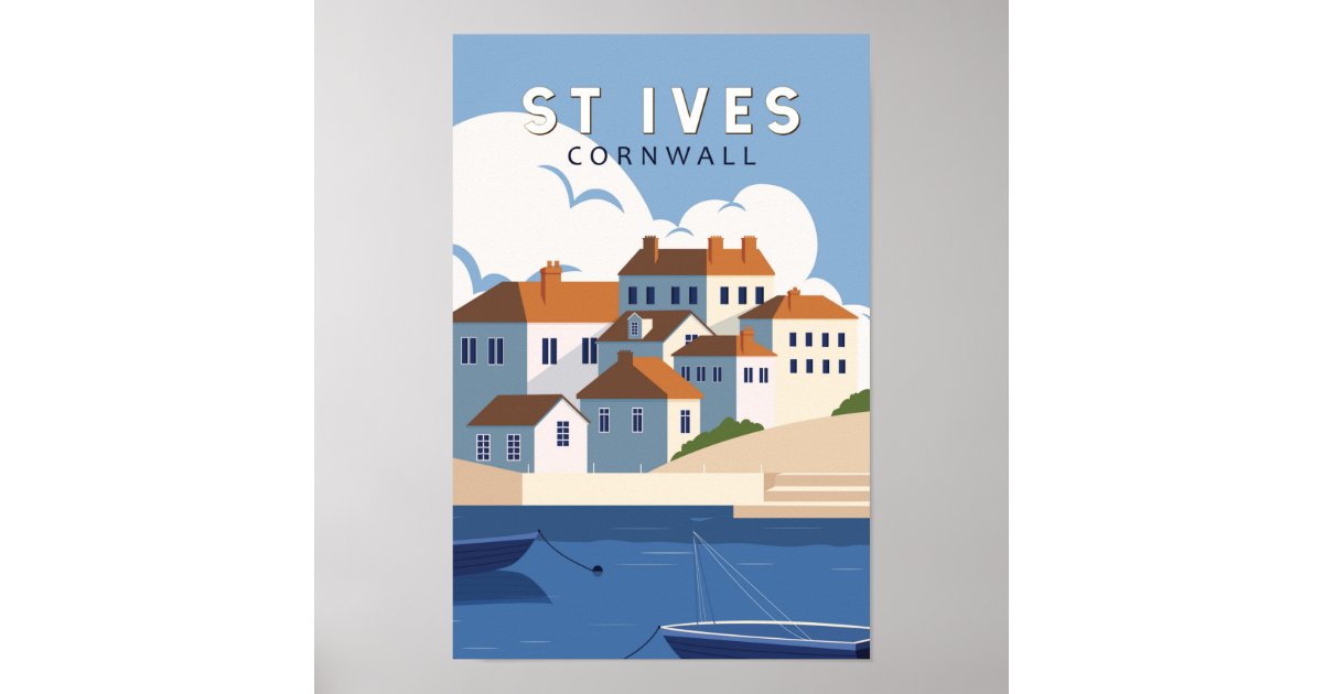St Ives Cornwall England Retro Travel Art Vintage Poster | Zazzle