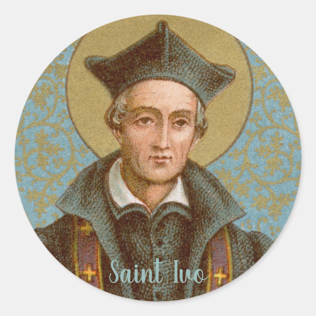 St Ivo Of Kermartin BK 015 Classic Round Sticker Zazzle St Ivo Of Kermartin BK 015 Classic Round Sticker Zazzle