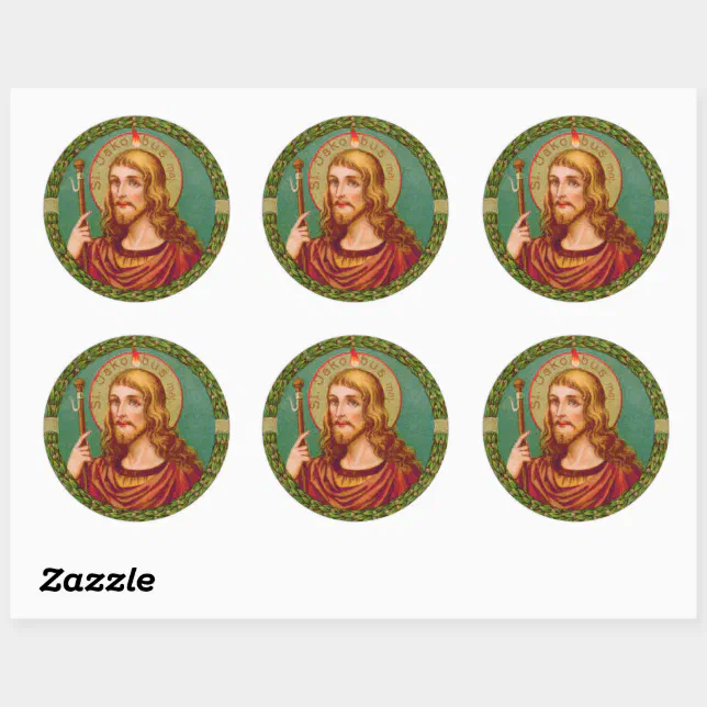 St. James the Greater (JMAS 04) Classic Round Sticker | Zazzle