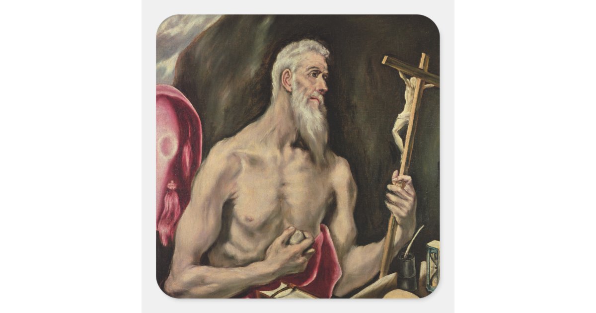St. Jerome Square Sticker | Zazzle