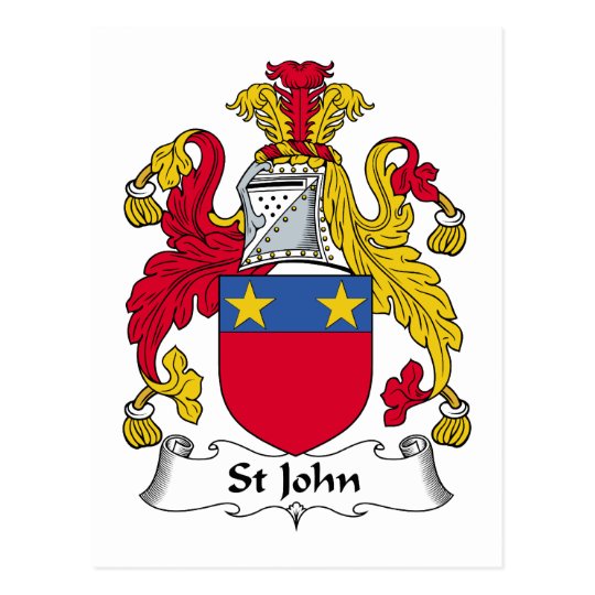 St John Family Crest Postcard | Zazzle.com