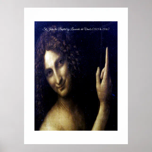 St John the Baptist by Leonardo da Vinci's Poster | Zazzle