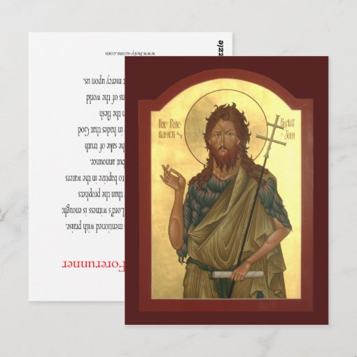 St John the Forerunner and Baptist Prayer Card | Zazzle
