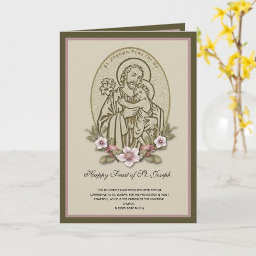 St. Joseph Child Jesus Feast Day Floral Card | Zazzle