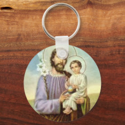 St. Joseph & Child Jesus Keychain | Zazzle