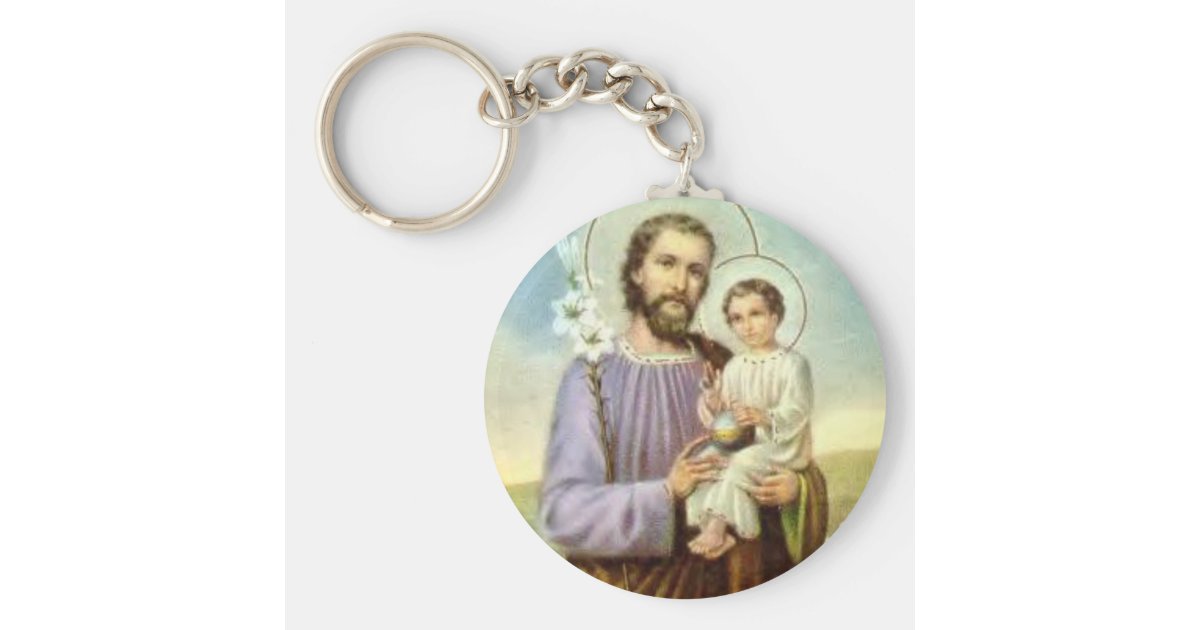 St. Joseph & Child Jesus Keychain | Zazzle