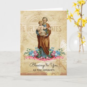St. Joseph Jesus Catholic Graduation Commencement Card | Zazzle