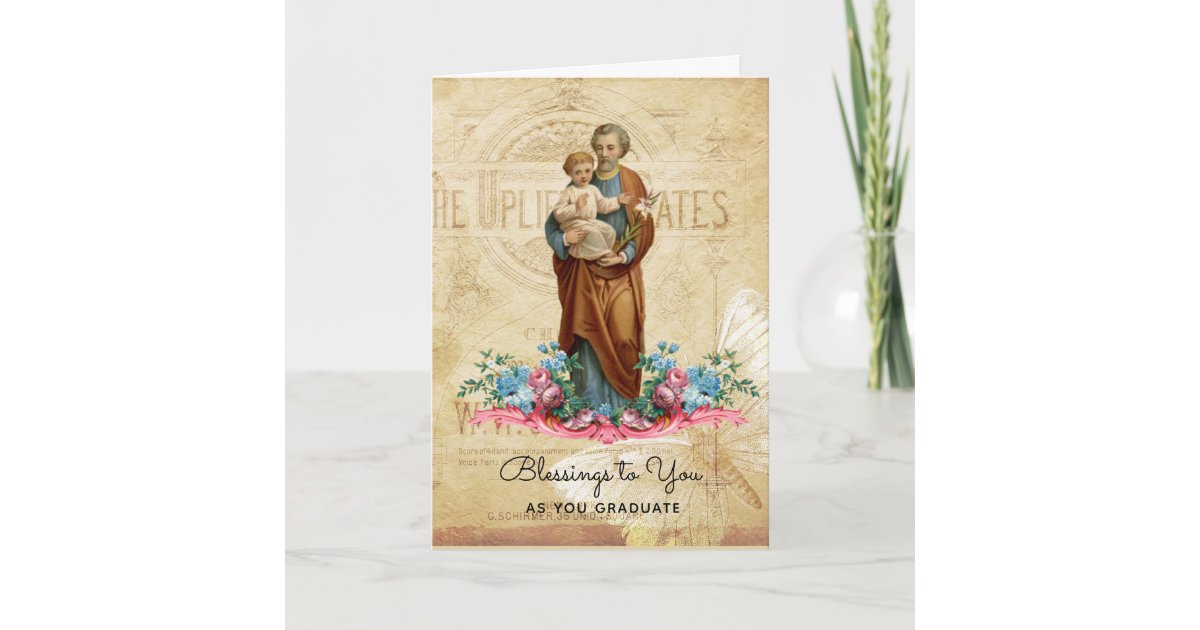 St. Joseph Jesus Catholic Graduation Commencement Card | Zazzle