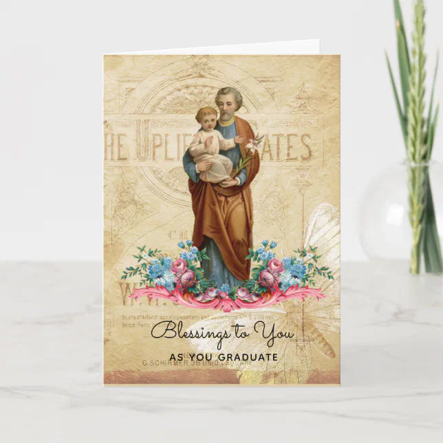 St. Joseph Jesus Catholic Graduation Commencement Card | Zazzle