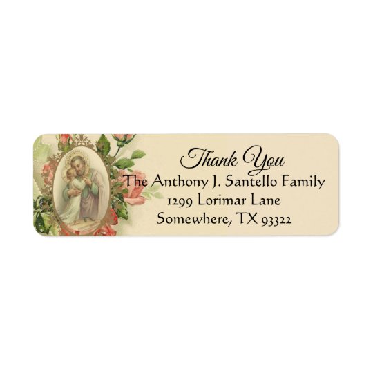 St. Joseph Jesus Floral Thank You Label | Zazzle.com St. Joseph Jesus Floral Thank You Label | Zazzle.com