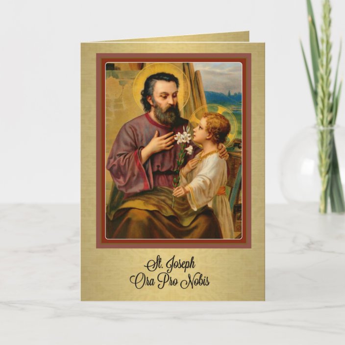 St. Joseph Jesus Religious Vintage Catholic Card | Zazzle.com