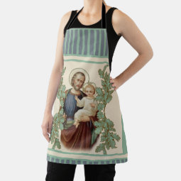 St. Joseph Jesus Traditional Catholic Religious Apron | Zazzle