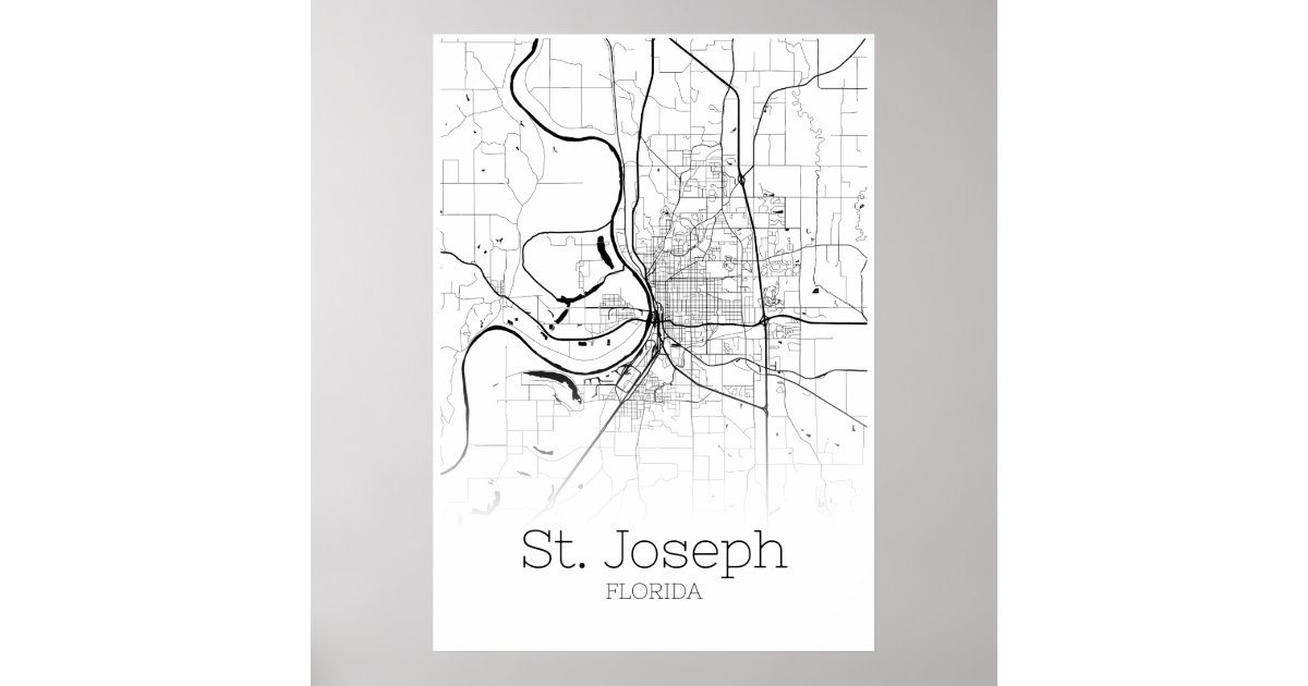 St. Joseph Map - Missouri - City Map Poster | Zazzle