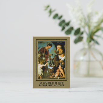 St. Lawrence of Rome, Patron Saint of Cooks Prayer Business Card | Zazzle
