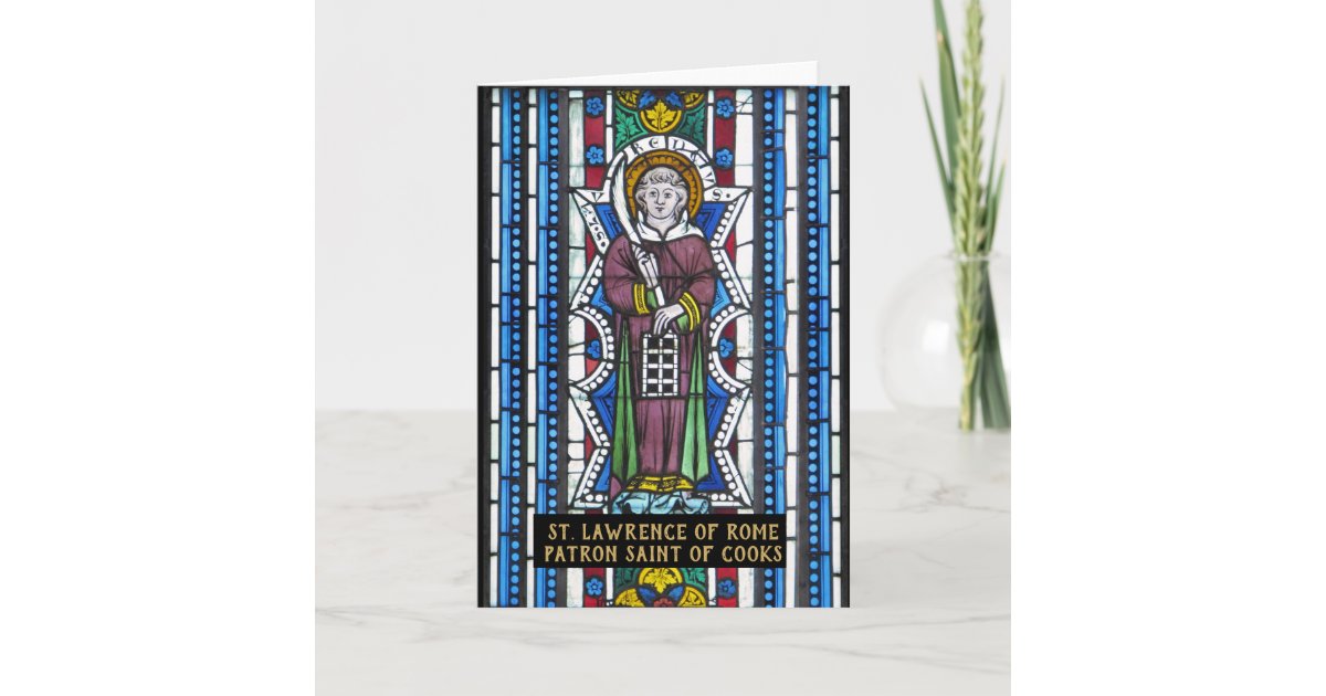 St. Lawrence of Rome, Patron Saint of Cooks Prayer Card | Zazzle