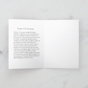 St Lawrence Patron Saint of Cooks Card | Zazzle