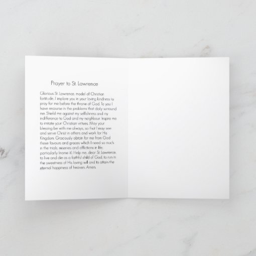St Lawrence Patron Saint of Cooks Card | Zazzle