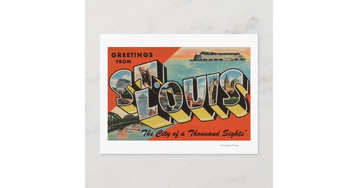 St. Louis, Missouri - Large Letter Scenes Postcard | Zazzle