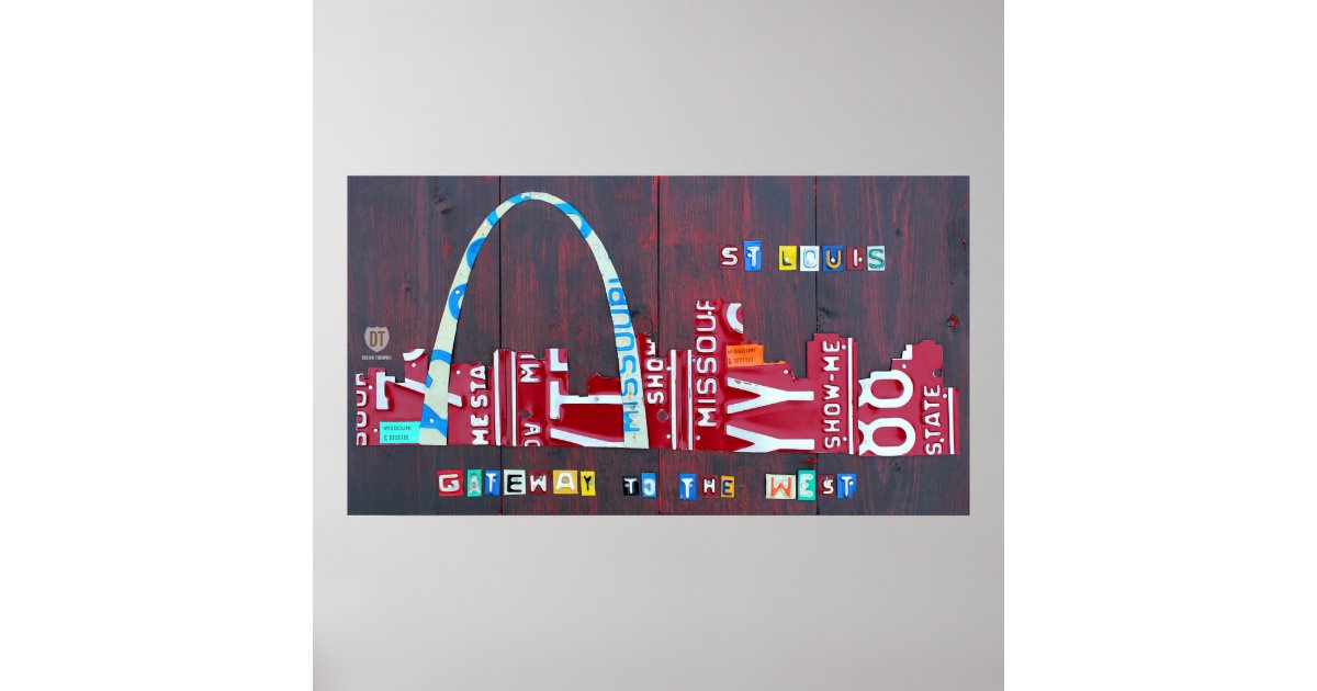 St. Louis Missouri Skyline License Plate Art Print | Zazzle