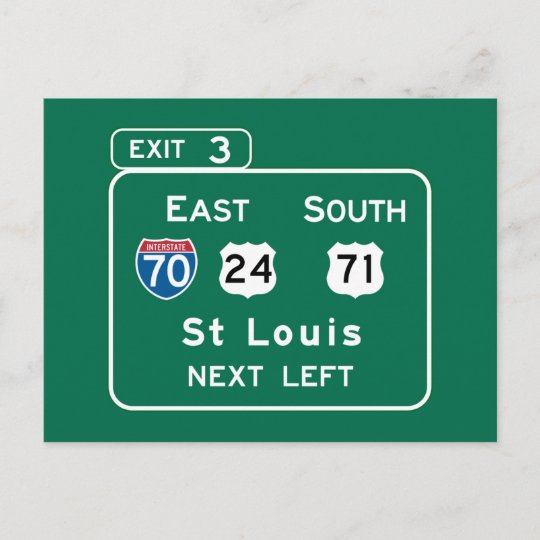 St. Louis, MO Road Sign Postcard | Zazzle.com