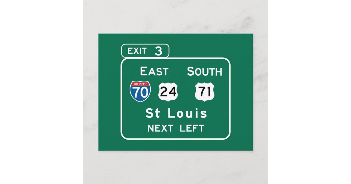 St. Louis, MO Road Sign Postcard | Zazzle
