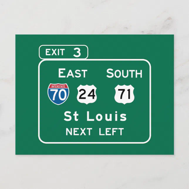St. Louis, MO Road Sign Postcard | Zazzle