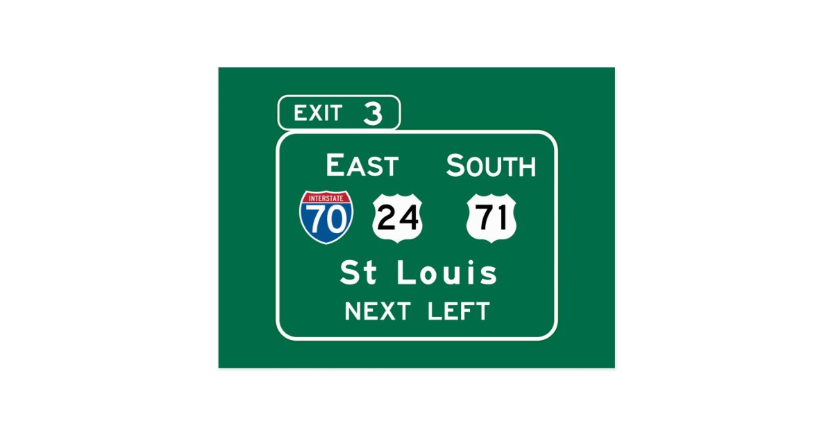 St. Louis, MO Road Sign Postcard | Zazzle.com