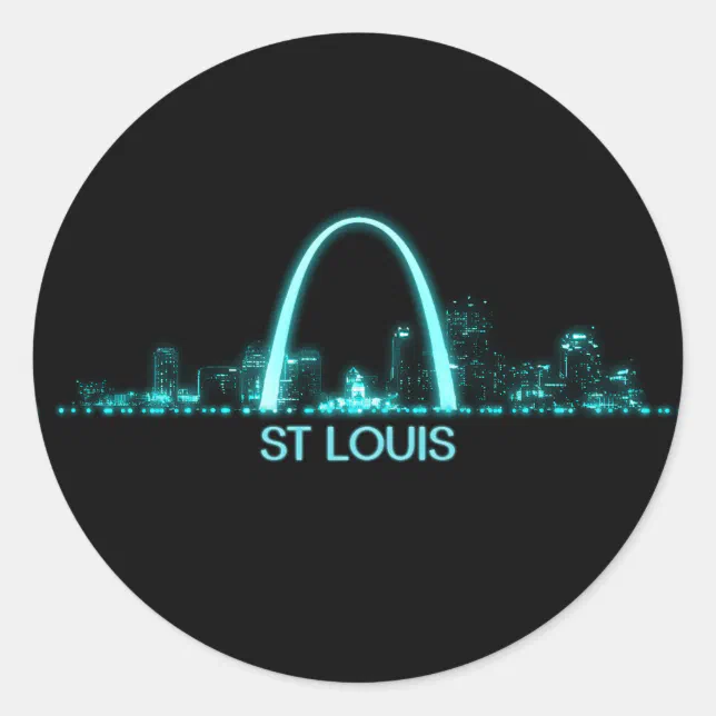 St Louis Skyline Classic Round Sticker | Zazzle