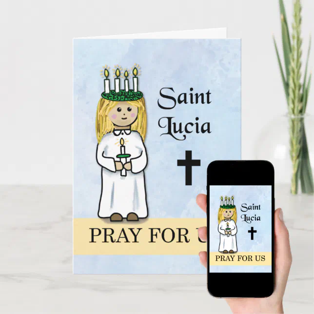 St. Lucia Catholic Saint Lucy Pray For Us Card | Zazzle