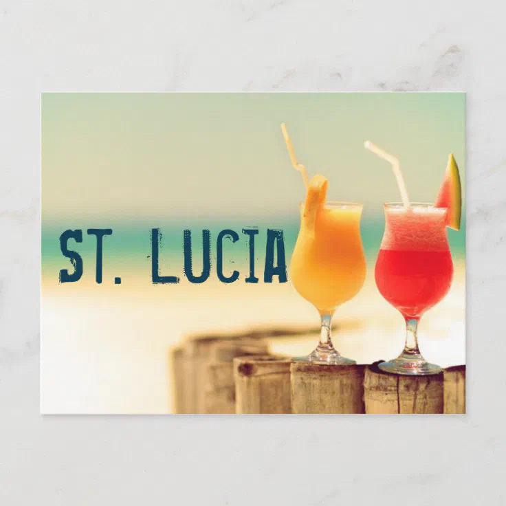 St. Lucia cocktails Postcard | Zazzle