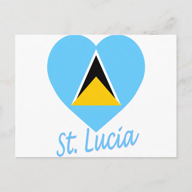 St Lucia Flag Heart Postcard | Zazzle