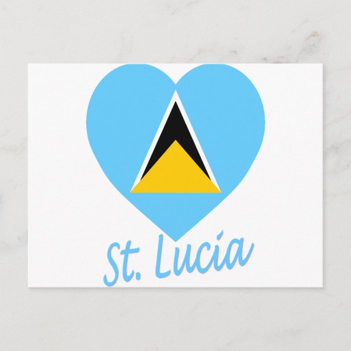 St Lucia Flag Heart Postcard | Zazzle.com
