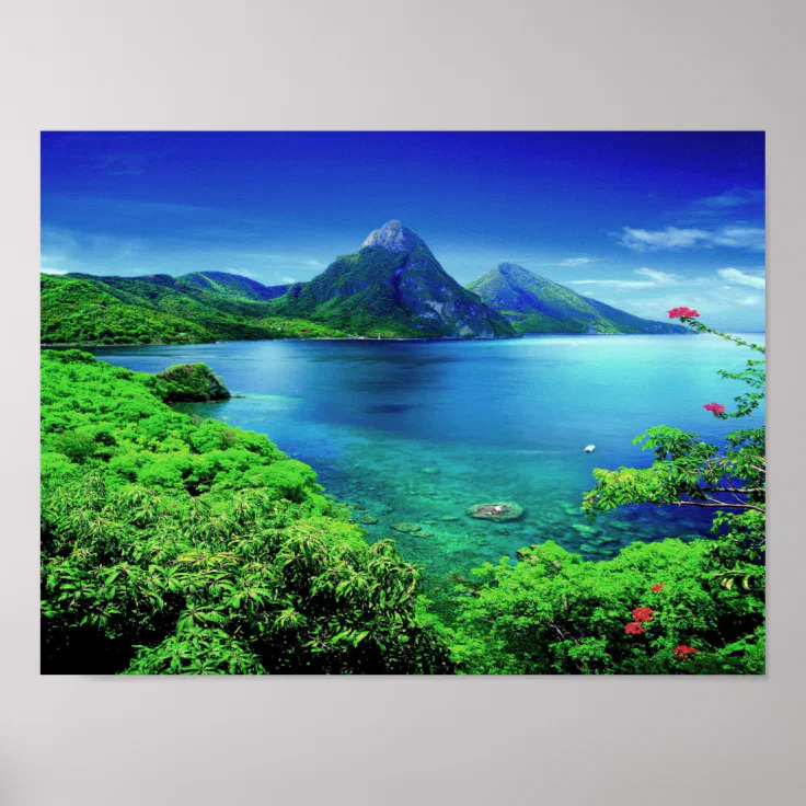 St. Lucia The Pitons Poster | Zazzle