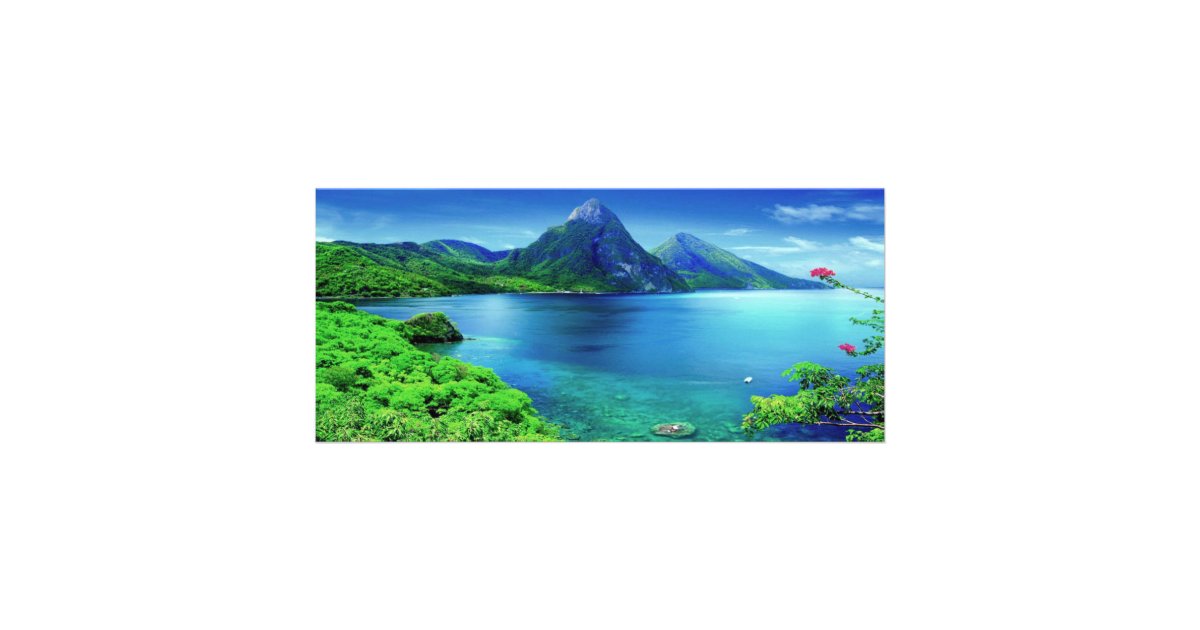 St. Lucia The Pitons Rack Card | Zazzle