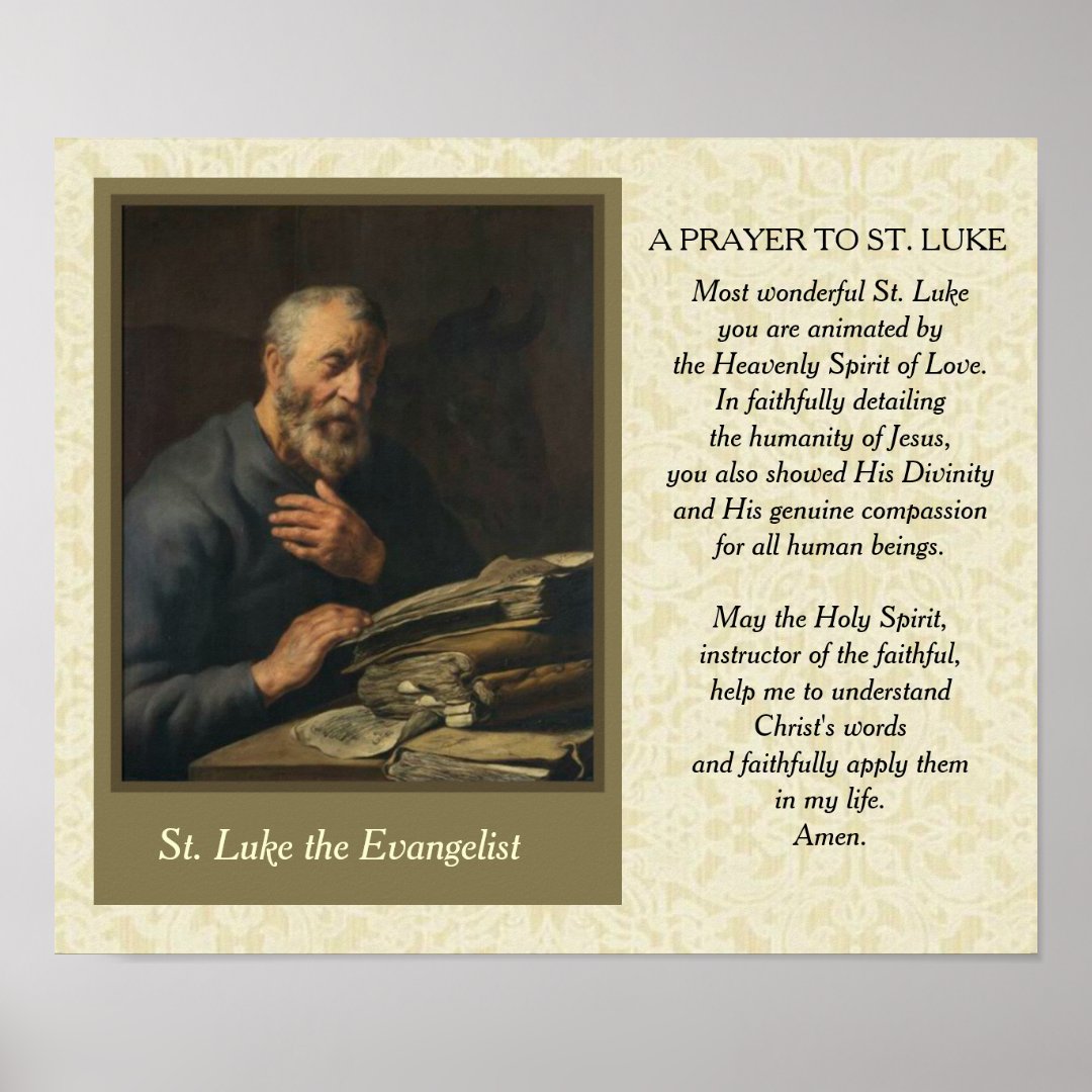 St. Luke Catholic Patron Saint of Physicians Poster | Zazzle