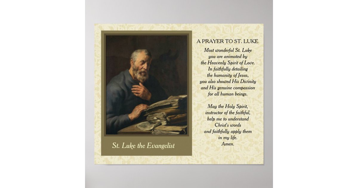 St. Luke Catholic Patron Saint of Physicians Poster | Zazzle
