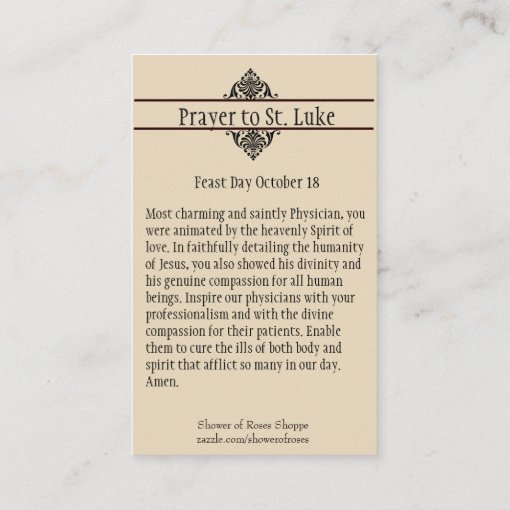 St. Luke Evangelist Patron of Physicians Holy Card | Zazzle