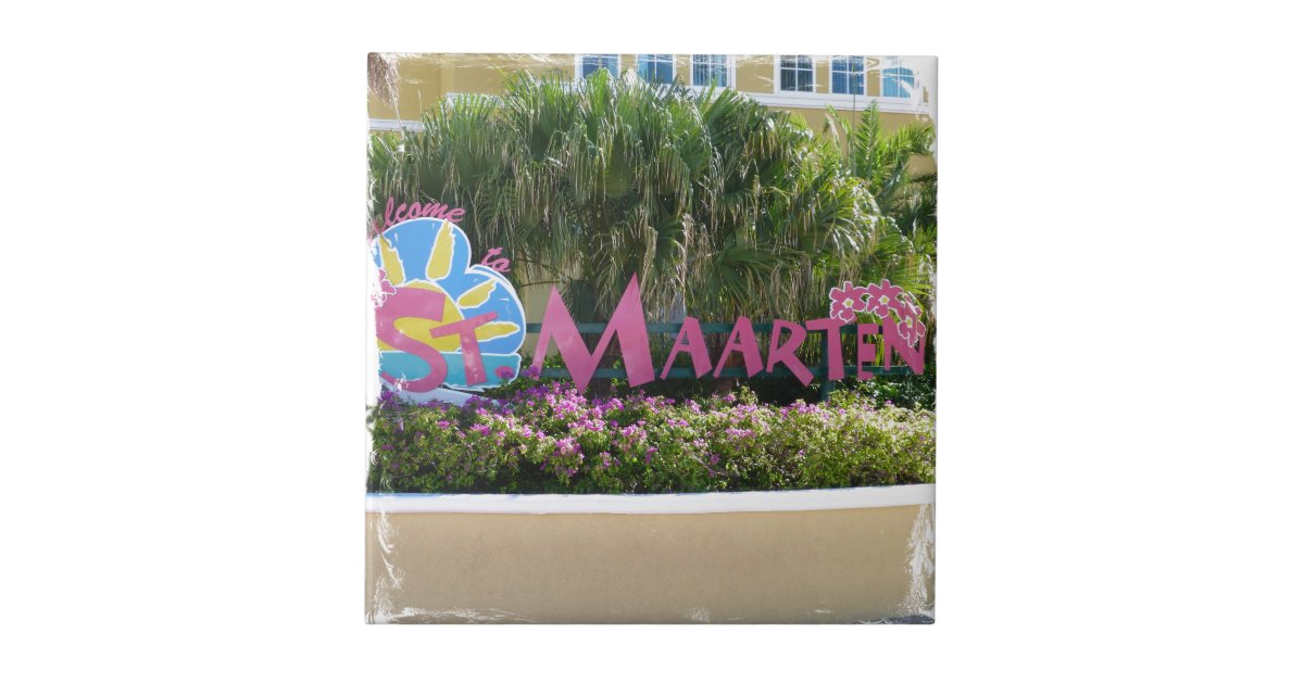 St. Maarten Sign Tile | Zazzle