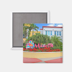 St. Maarten, Welcome sign, photography, Dutch Magnet | Zazzle