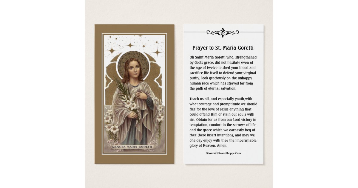 St. Maria Goretti Catholic Prayer Holy Card | Zazzle
